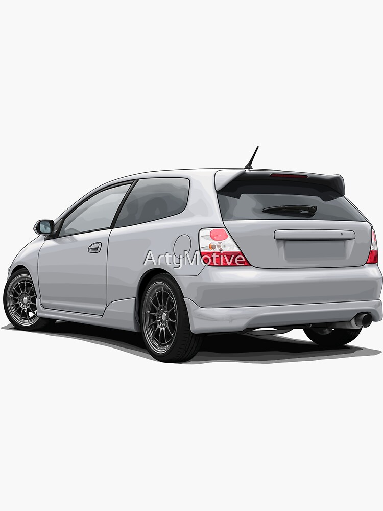 "Ep3 Civic silver" Sticker for Sale by ArtyMotive | Redbubble