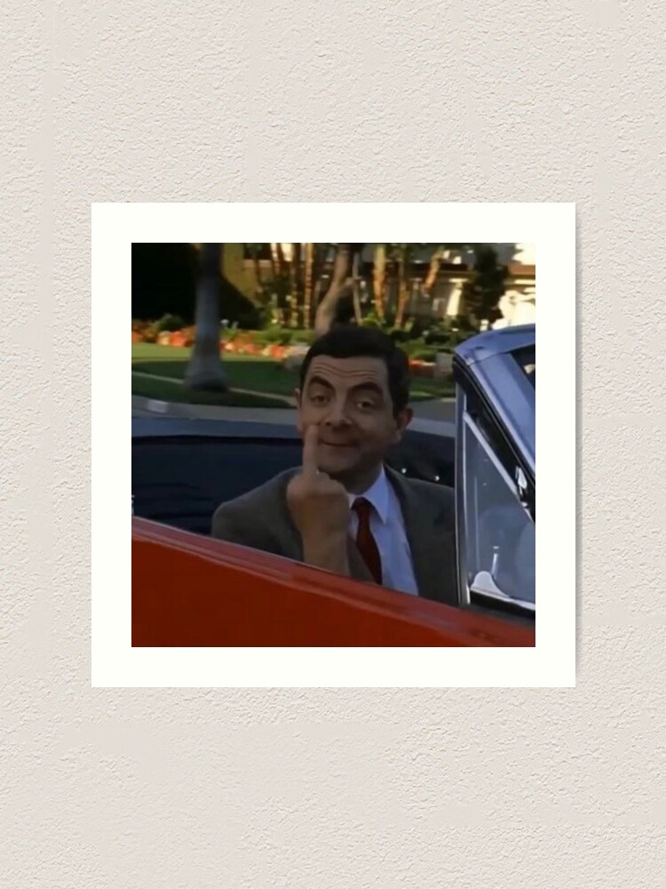 "Funny mr bean middle finger meme design" Art Print for Sale by ...