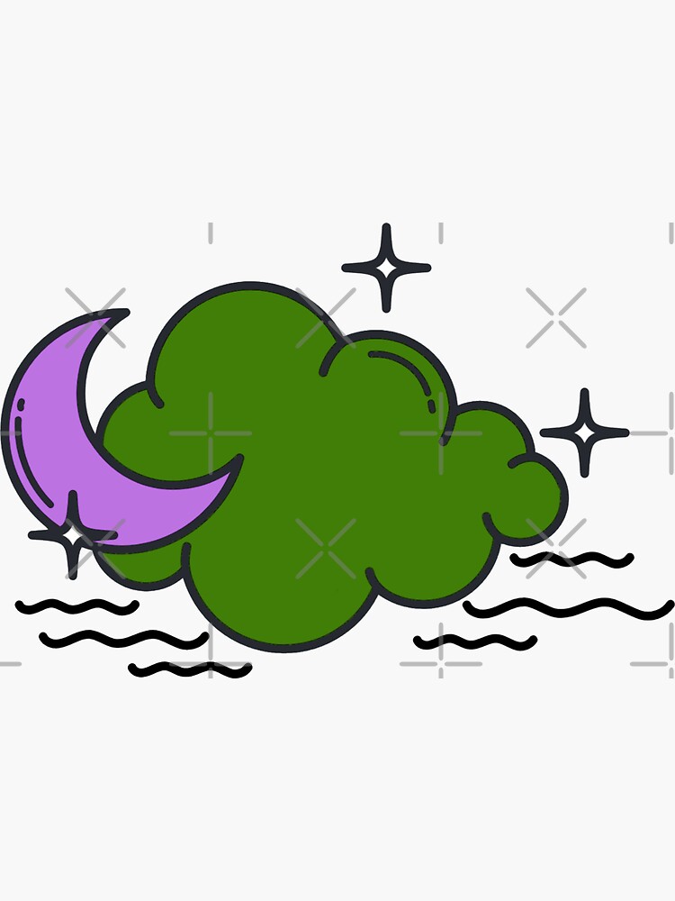 "Subtle Genderqueer Pride Moon and Cloud" Sticker for Sale by ...