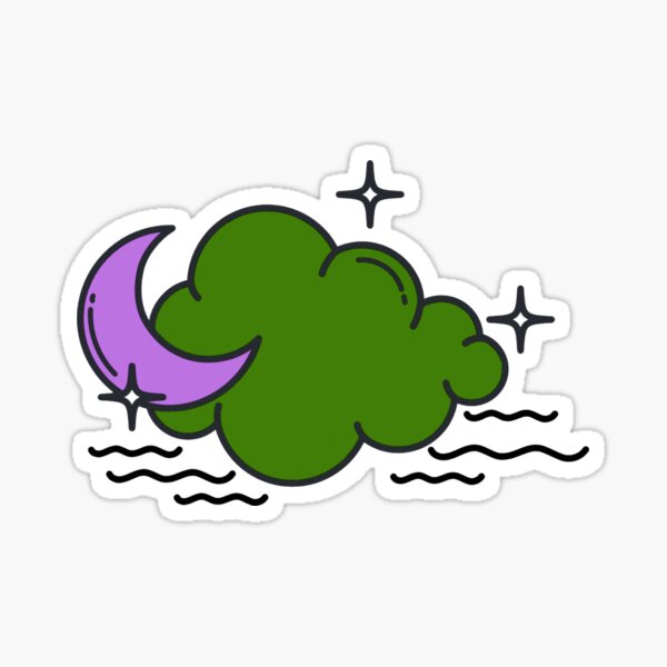 "Subtle Genderqueer Pride Moon and Cloud" Sticker for Sale by ...
