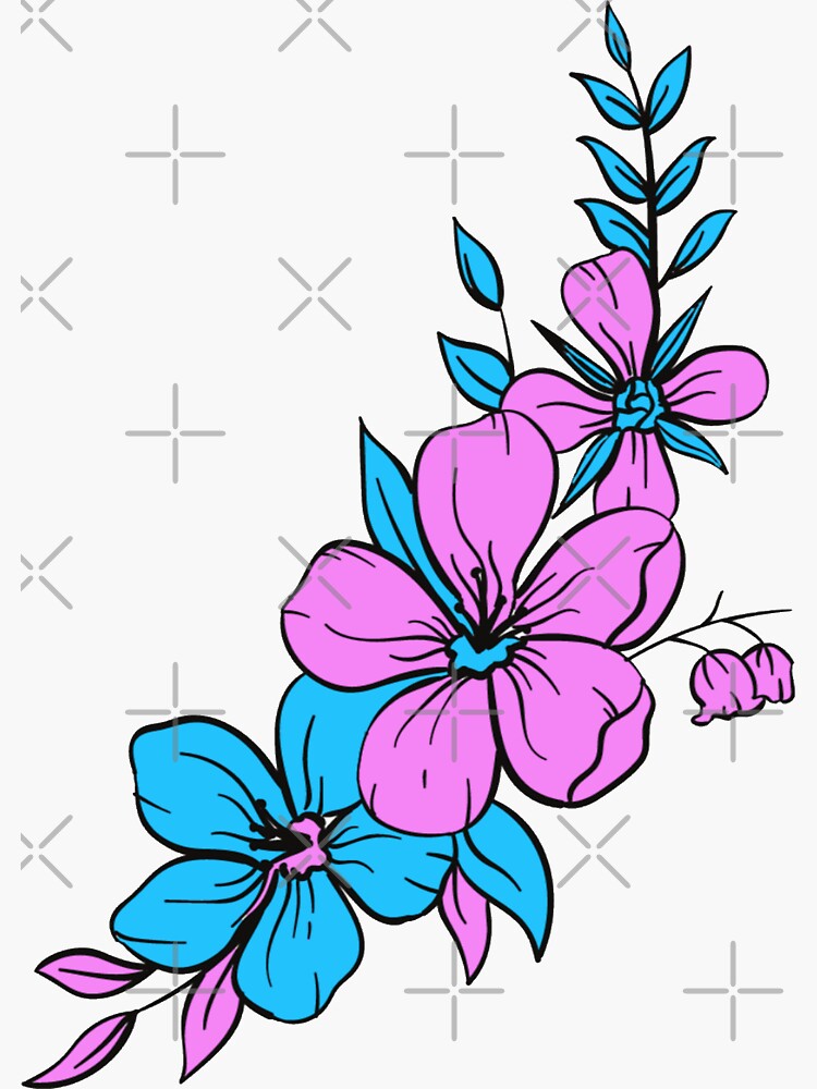 "Subtle Transgender Pride Flowers. Transgender flowers" Sticker for ...