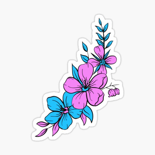 "Subtle Transgender Pride Flowers. Transgender flowers" Sticker for ...