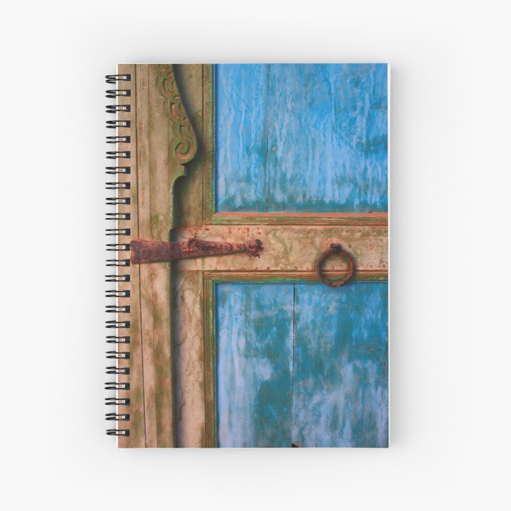 "Rustic Old Blue Moroccan Door" Spiral Notebook for Sale by ...