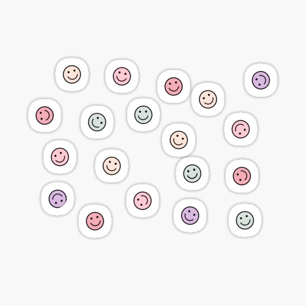 "pastel smiley face pack" Sticker for Sale by midnightmoon1 | Redbubble