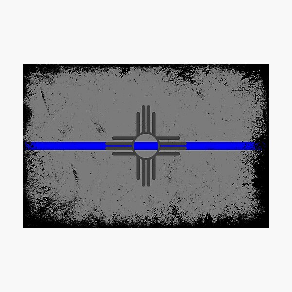 "Blue Line New Mexico State Flag" Photographic Print for Sale by ...