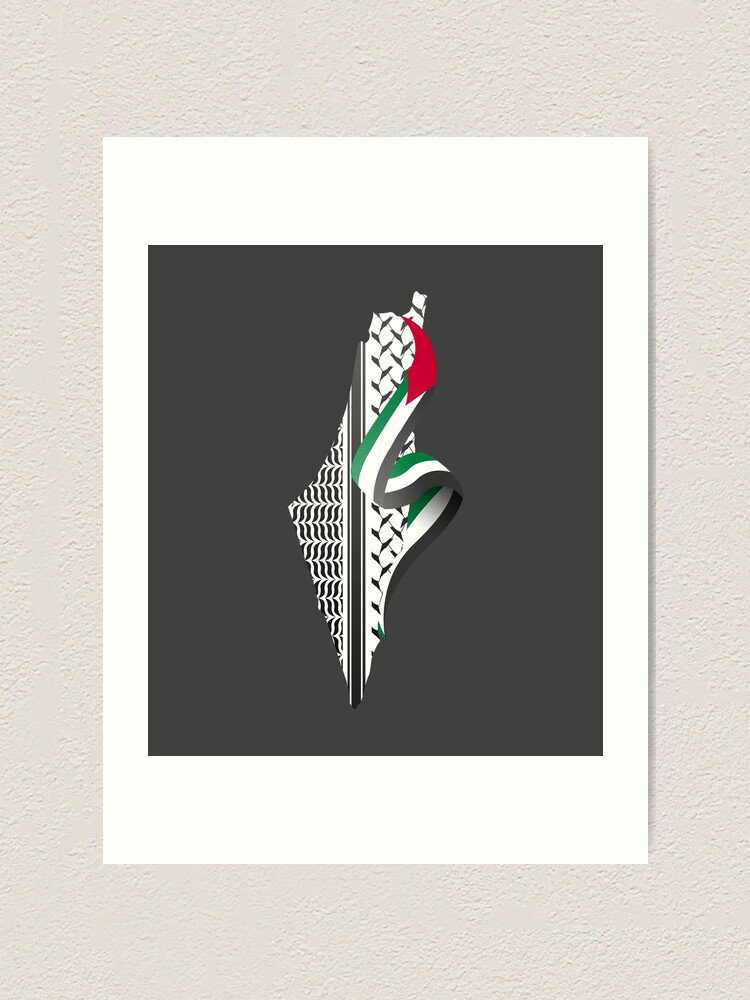 "Palestinian keffiyeh | Palestine map Pattern 6" Art Print for Sale by ...