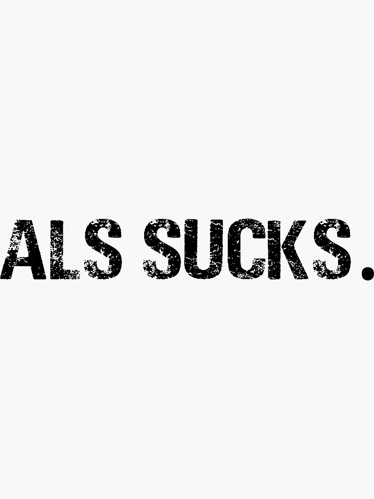 "Vintage ALS Sucks Typography " Sticker for Sale by garniturex | Redbubble