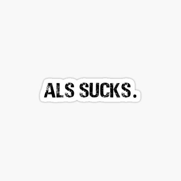 "Vintage ALS Sucks Typography " Sticker for Sale by garniturex | Redbubble