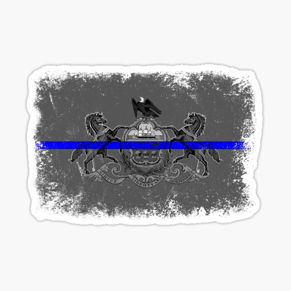 "Blue Line Pennsylvania State Flag" Sticker for Sale by Runesilver ...