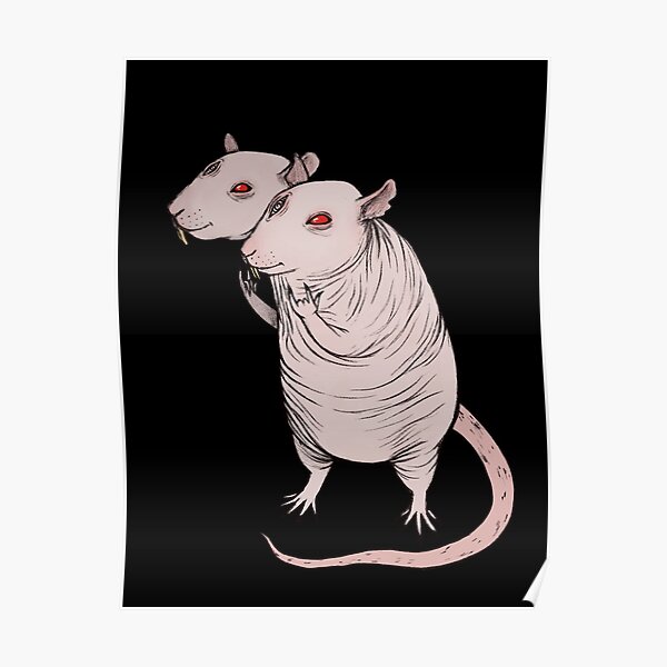 "Two Headed Rat" Poster for Sale by emmonster | Redbubble