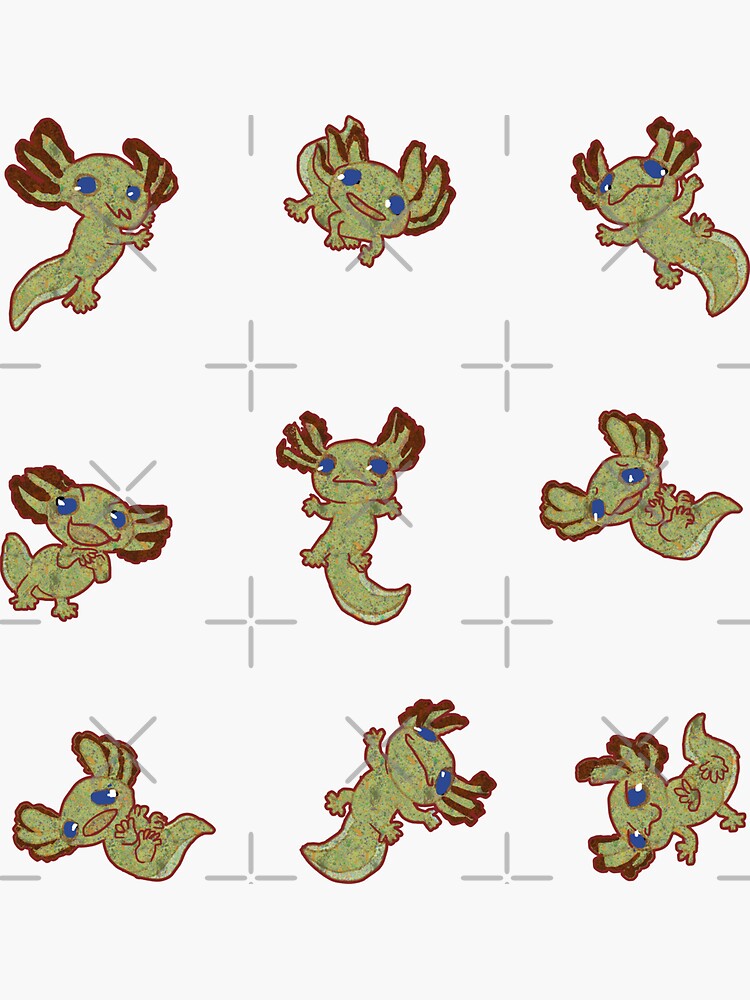 "Enigma green wild type vitiligo axolotl mud puppy blanket" Sticker by ...
