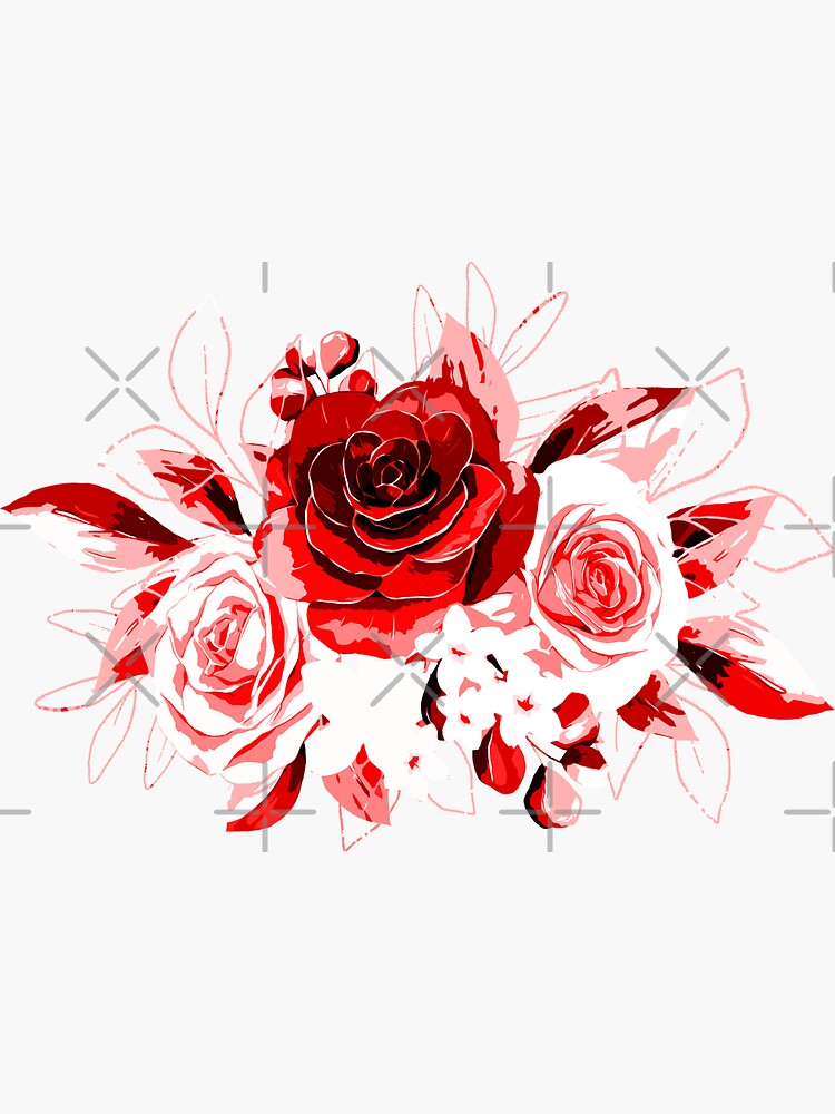 "Red flowers" Sticker for Sale by msaddak | Redbubble