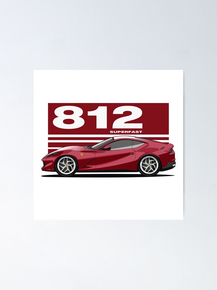 "Red Ferrari 812 Superfast Design" Poster by DasCreative | Redbubble