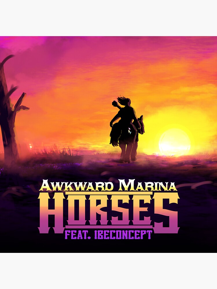 "Awkward Marina Horses Album Cover " Sticker for Sale by AwkwardMarina ...