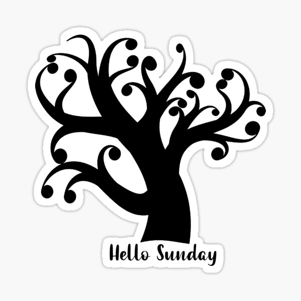 "Hello Sunday" Sticker for Sale by kiwihaka | Redbubble
