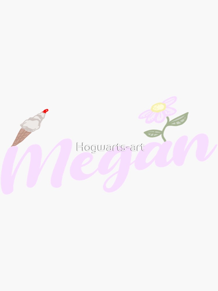 "Megan name (pink)" Sticker for Sale by Hogwarts-art | Redbubble