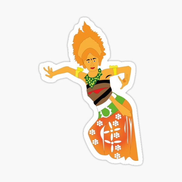 "Balinese dancer" Sticker for Sale by elbydesign | Redbubble