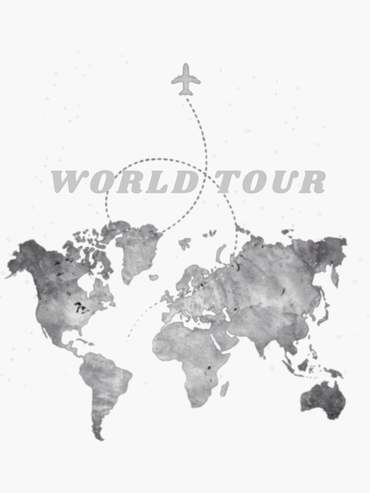 " WORLD TOUR" Sticker for Sale by MrSirimalla | Redbubble