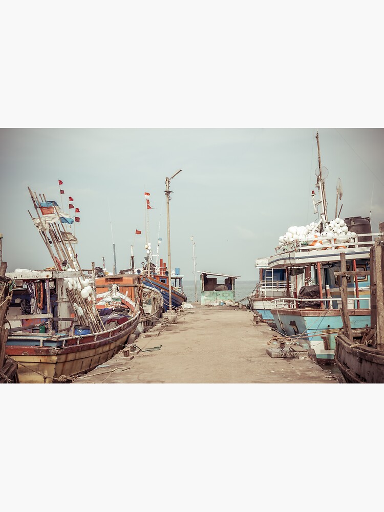 "Fishing Boats in a Harbour" Sticker for Sale by oprone | Redbubble