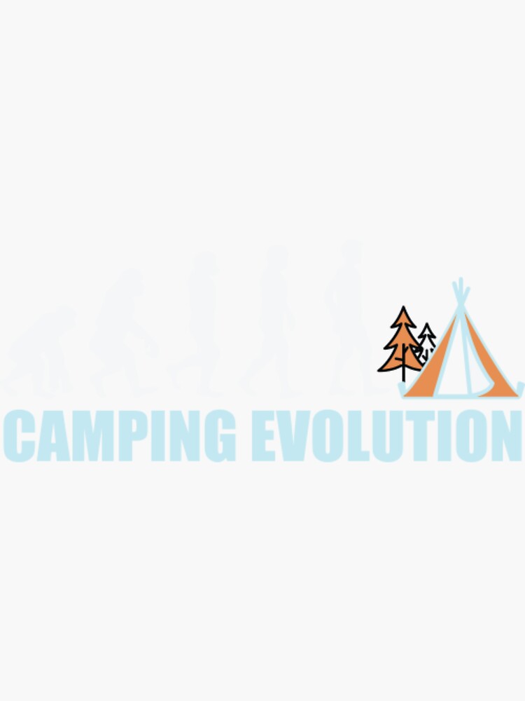 "Camping Evolution" Sticker by ThaiDui | Redbubble