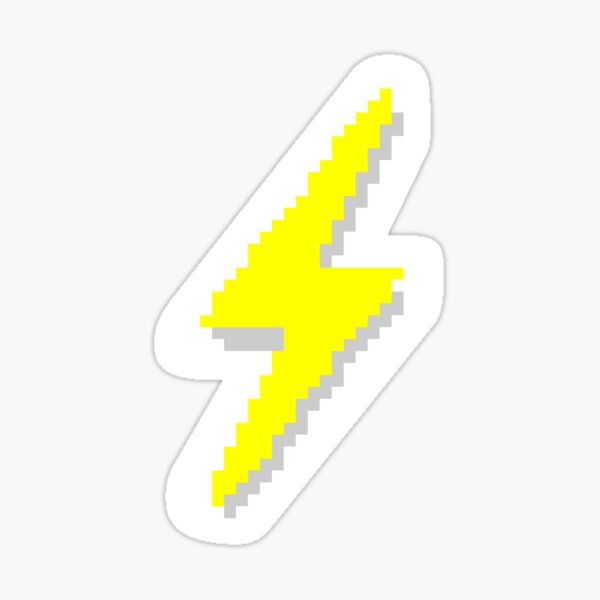"Yellow Lightning Bolt Pixel" Sticker for Sale by gambarin-art | Redbubble