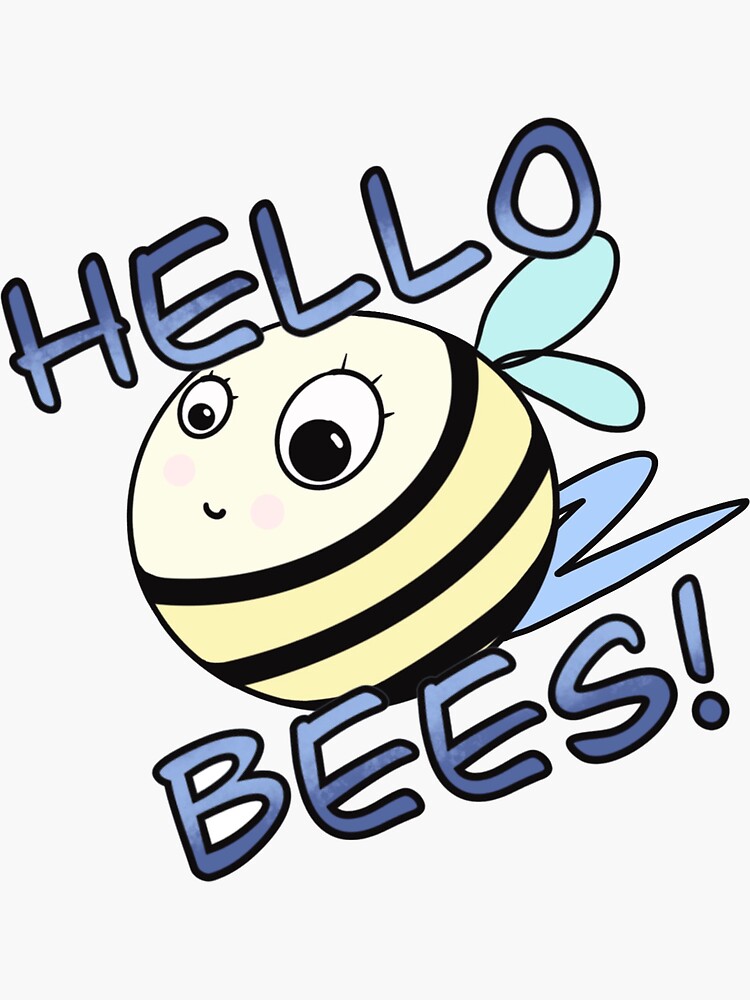 "Hello Bees" Sticker by hmaver | Redbubble