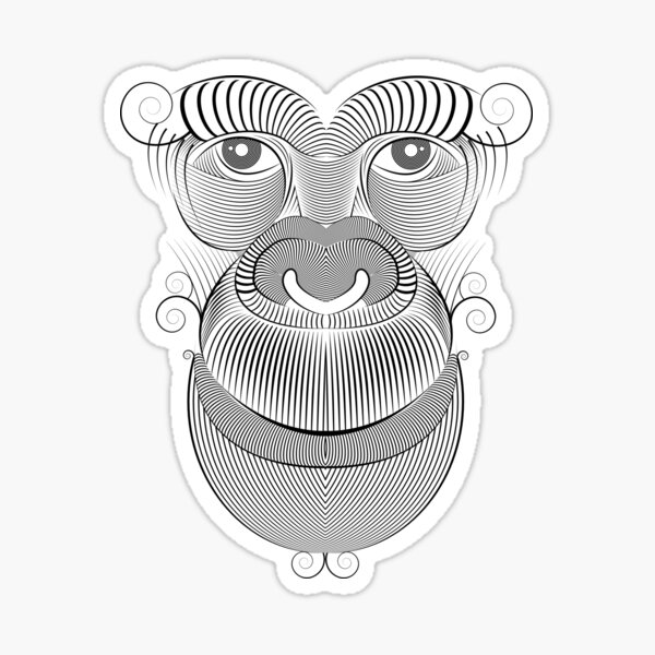 "Baboon line art" Sticker for Sale by kekoSTUDIO | Redbubble