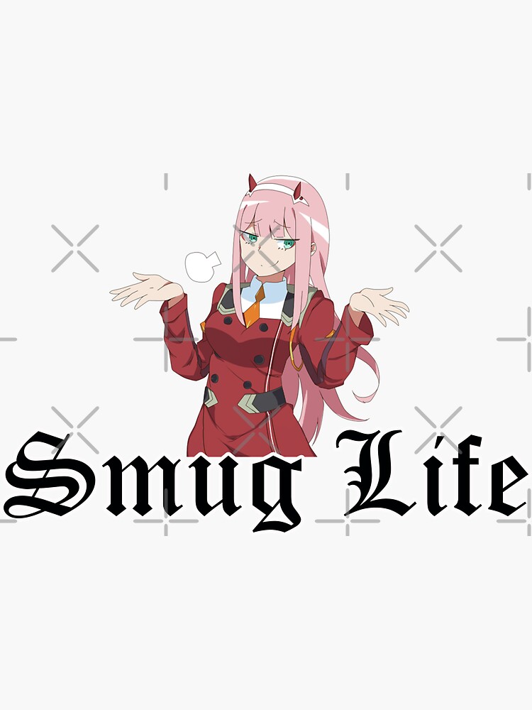 "Smug Life - Zero Two - black" Sticker for Sale by TheW33bStore | Redbubble