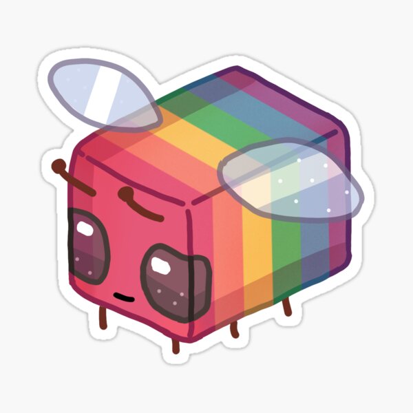 "minecraft pride bee" Sticker for Sale by strawberrycr0cs | Redbubble