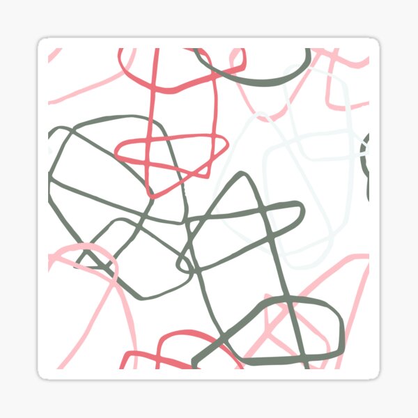 "Modern Pattern Overlapping Lines" Sticker by TheresePrintArt | Redbubble