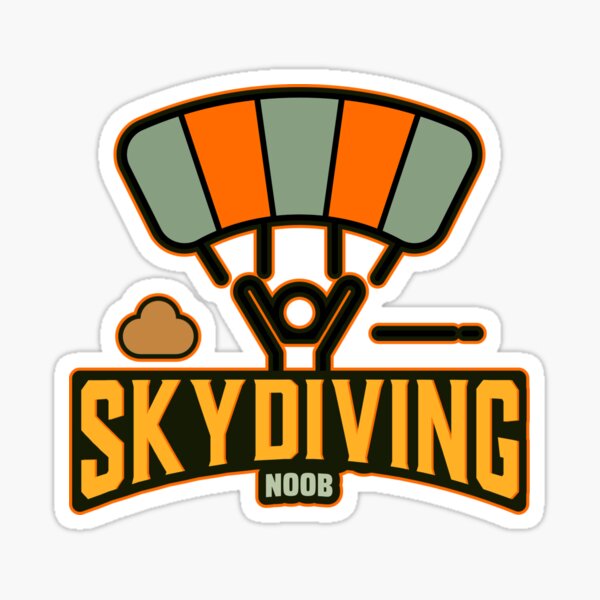 "Skydiving Noob" Sticker for Sale by Joedin | Redbubble