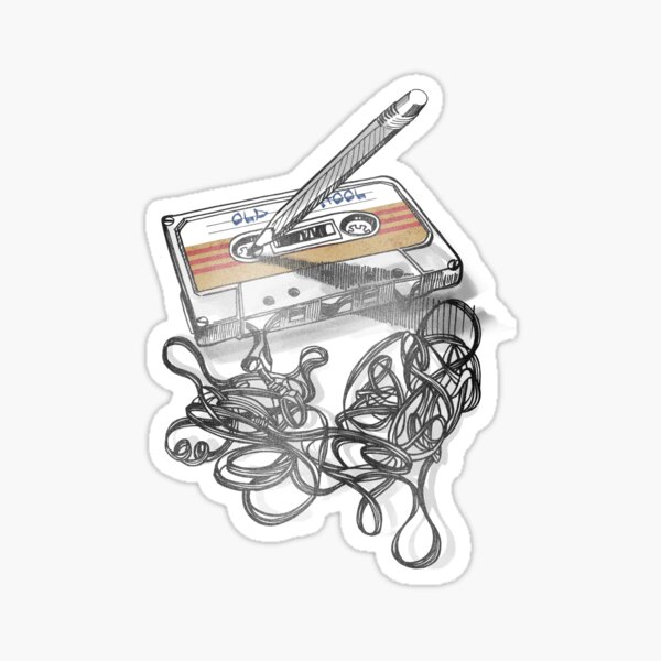 "Cassette Tape Unwound" Sticker by LSquaredOnline | Redbubble
