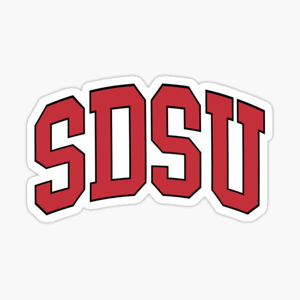 "sdsu - college font curved" Sticker for Sale by scollegestuff | Redbubble