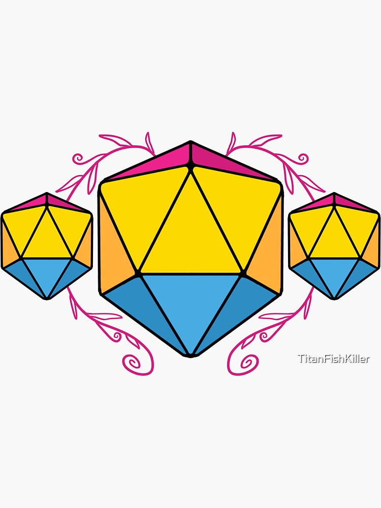 "Pan Pride Dice" Sticker by TitanFishKiller | Redbubble