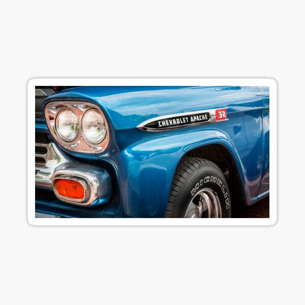 "1959 Blue Chevy Pick Up Truck Apache Series" Sticker for Sale by ...