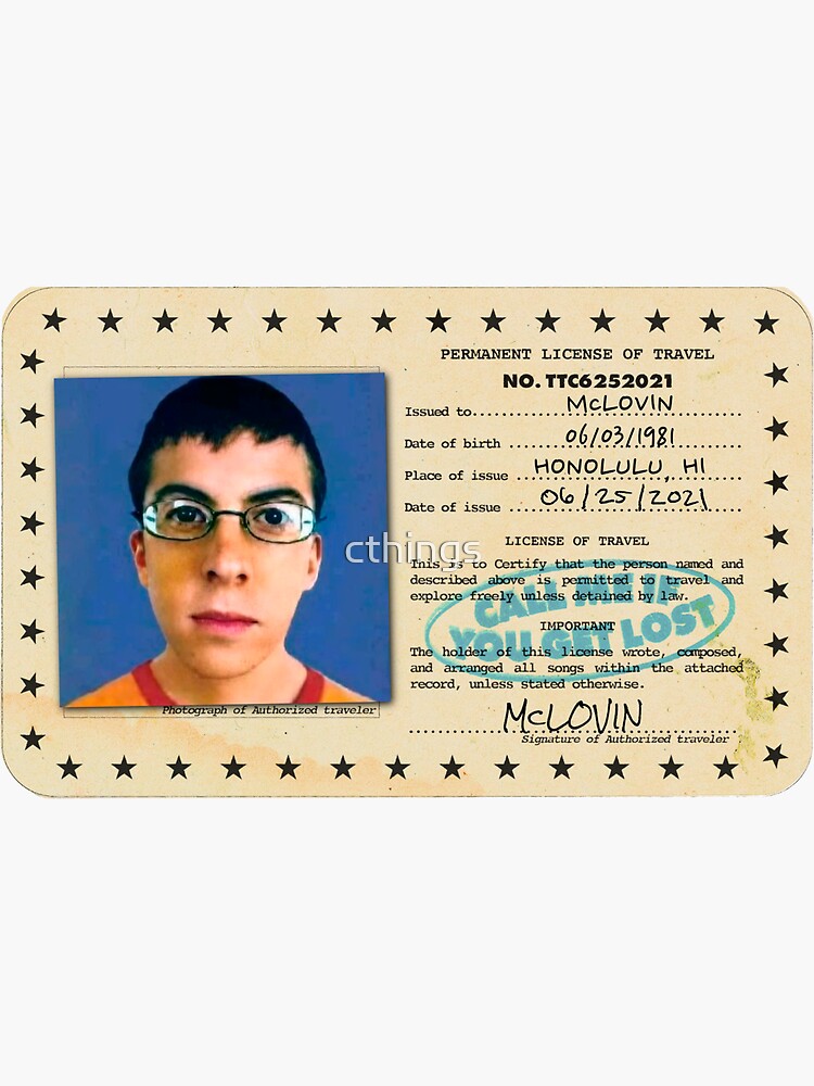 "McLOVIN CMIYGL" Sticker for Sale by cthings | Redbubble