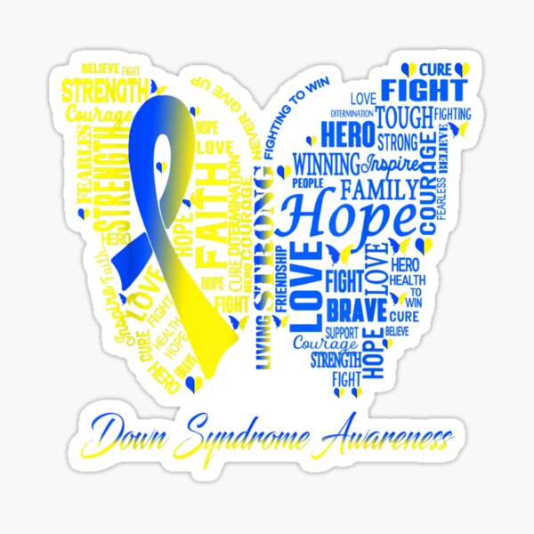 "Down’s syndrome Awareness butterfly " Sticker for Sale by Designs Of ...
