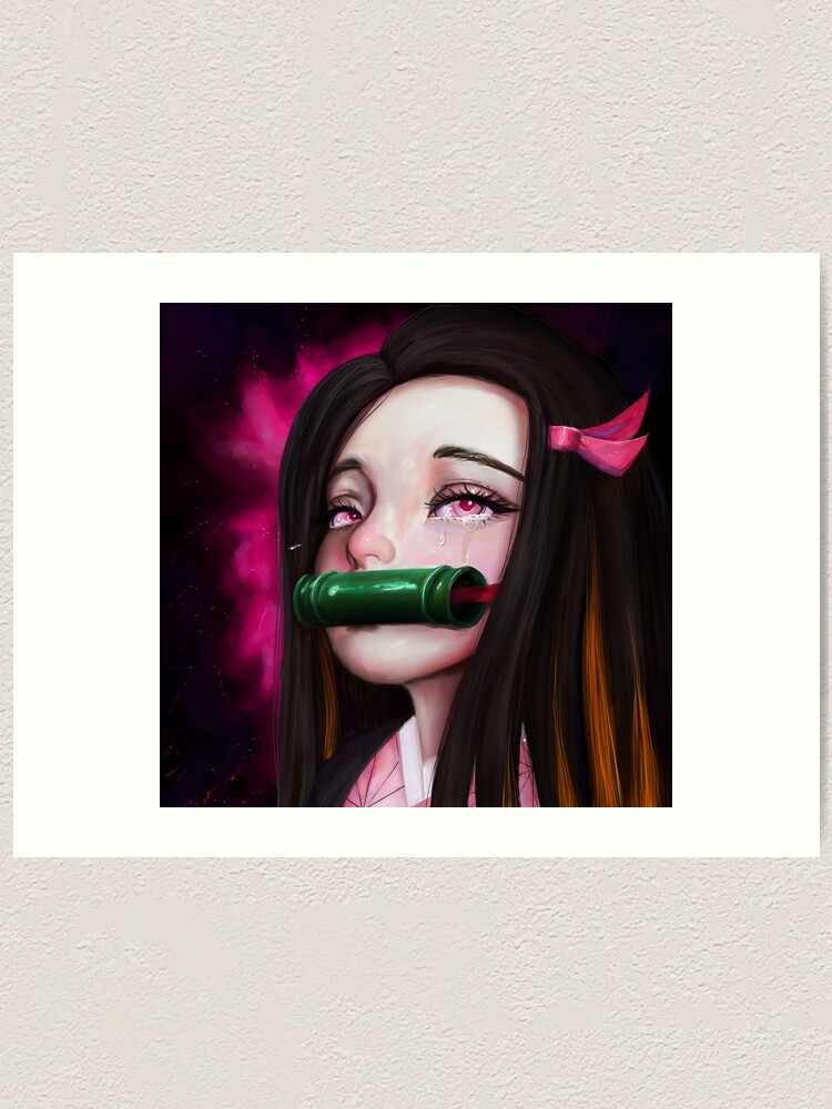 "Sad mood Nezuko Kamado" Art Print by AsteltainnArt | Redbubble