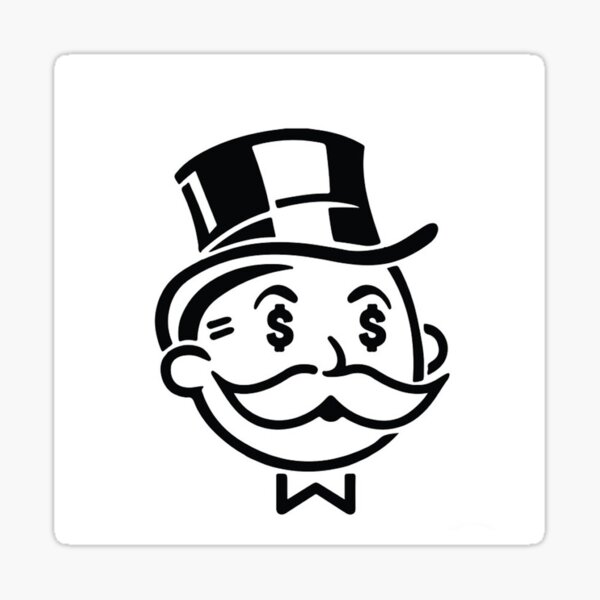 "MONOPOLY MAN Money Eyes" Sticker for Sale by DleVerified | Redbubble