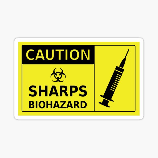 "CAUTION SHARPS BIOHAZARD 3x5" Sticker for Sale by RichDesignPro ...