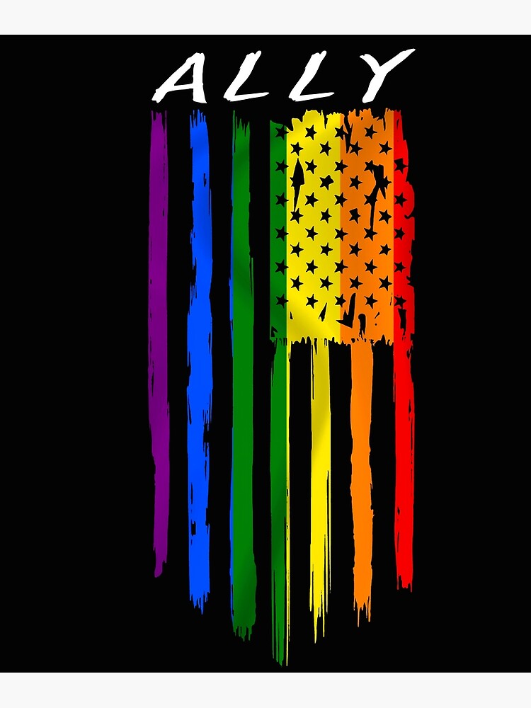 "LGBTQ+ ALLY" Poster for Sale by pickledcorgi | Redbubble