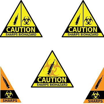 "CAUTION SHARPS BIOHAZARD Triangle Stickers" Sticker for Sale by ...