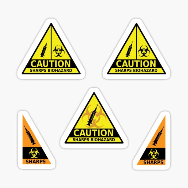 "CAUTION SHARPS BIOHAZARD Triangle Stickers" Sticker for Sale by ...
