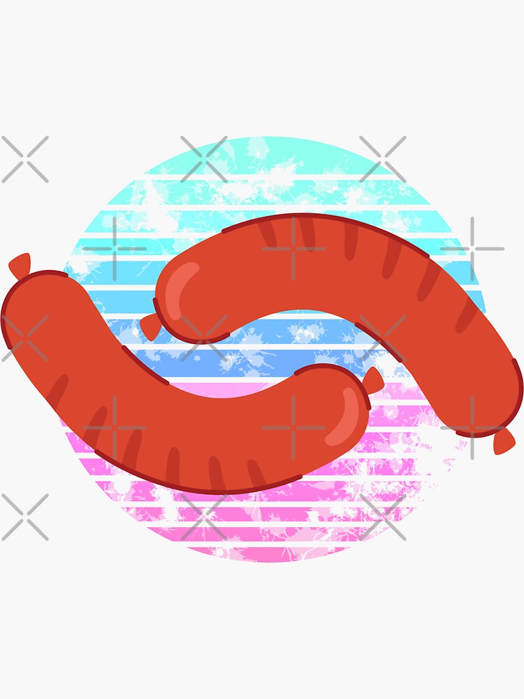 Bratwurst Sausage Bratwurst Retro Sticker By Phys Redbubble