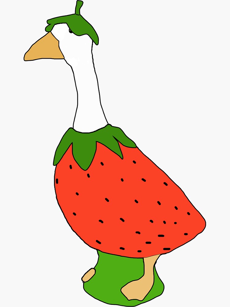 "Strawberry porch goose" Sticker by codythelab | Redbubble