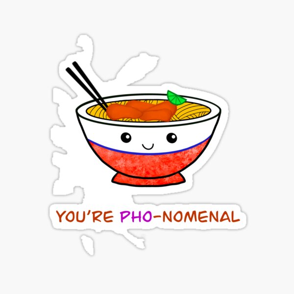 "You’re PHO-nomenal Asian pho food pun" Sticker for Sale by ...