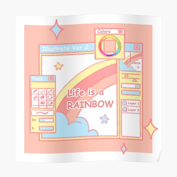 "RAINBOW.EXE - Aest. Yellow ver." Poster by RikumoShop | Redbubble