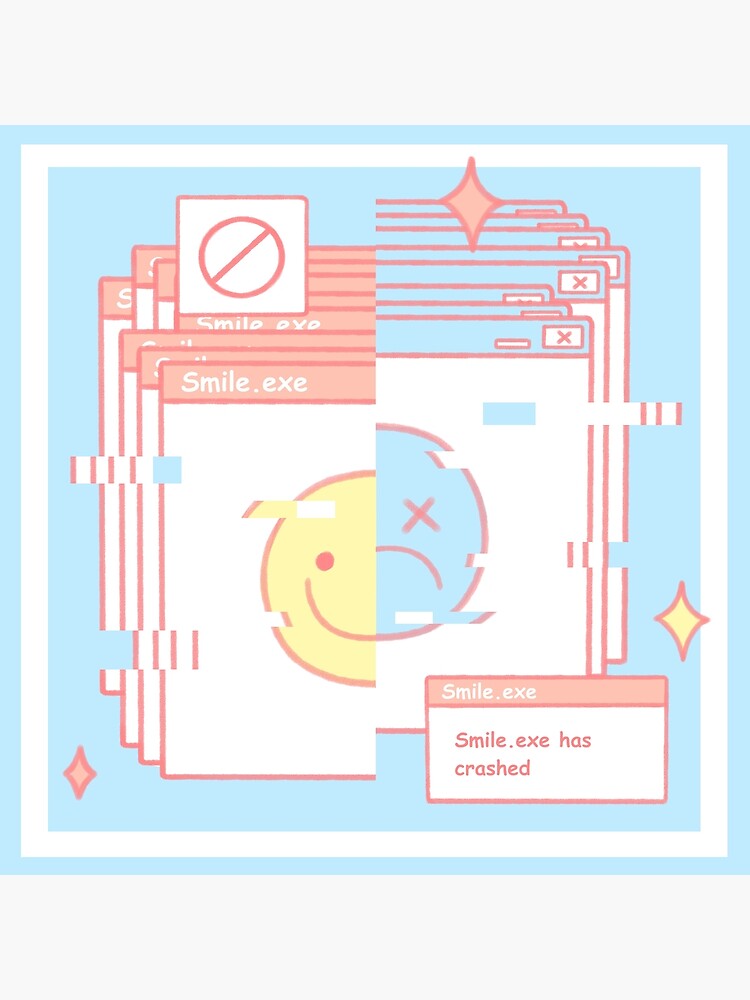 "SMILE.EXE - Aest. Blue ver." Poster by RikumoShop | Redbubble