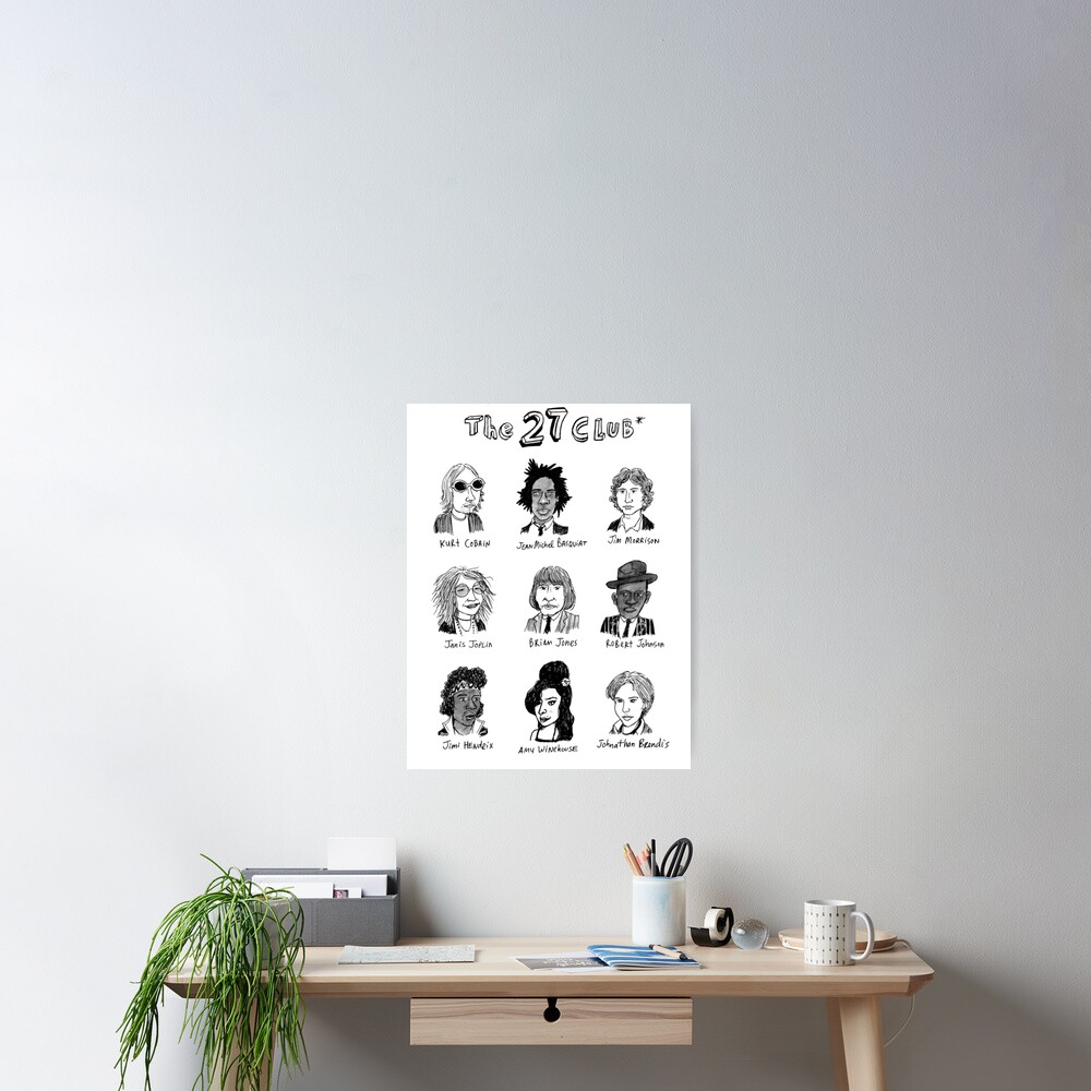 "the 27 club" Poster by JillHayman | Redbubble