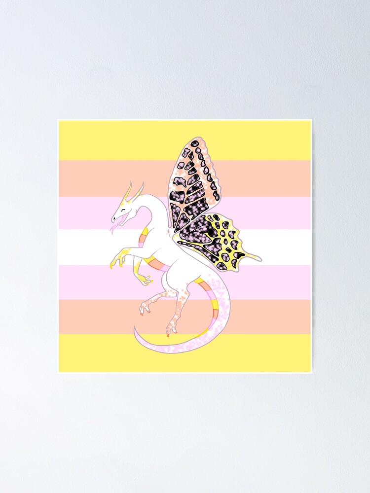 "Pangender Pride Fae Dragon With Flag" Poster for Sale by stupidmasky ...